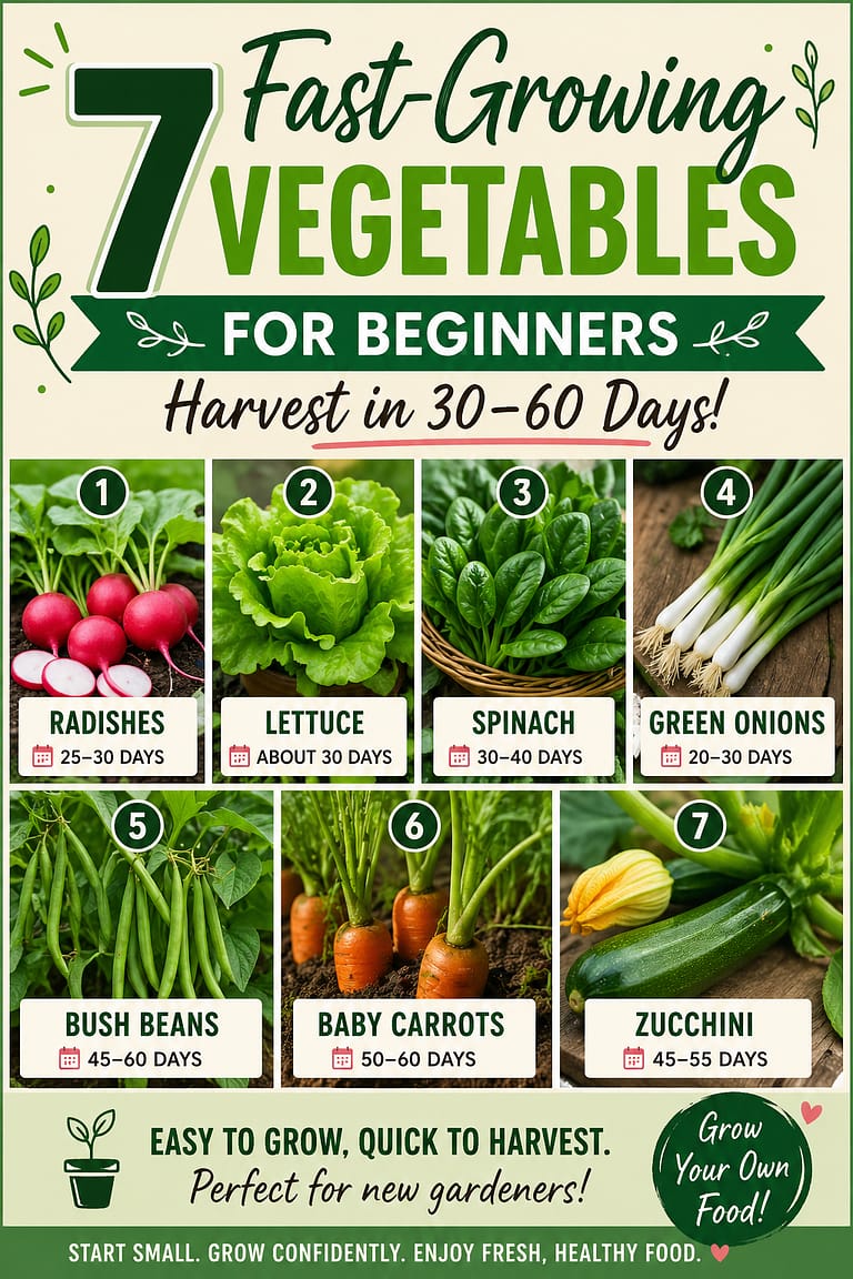 7 Fast-Growing Vegetables for Beginners (Harvest in 30–60 Days) - Grow ...